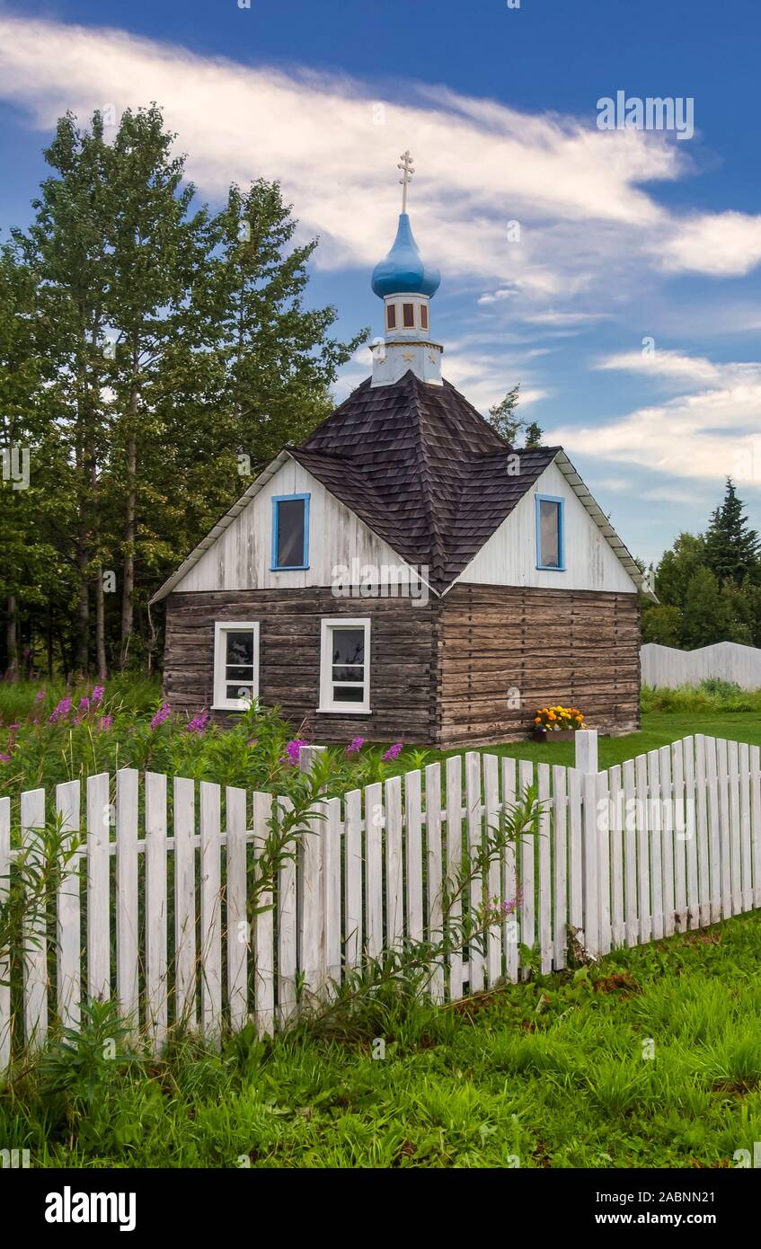 The Saint Nicholas Memorial Chapel In Old Town Kenai, Alaska, USA Stock ...