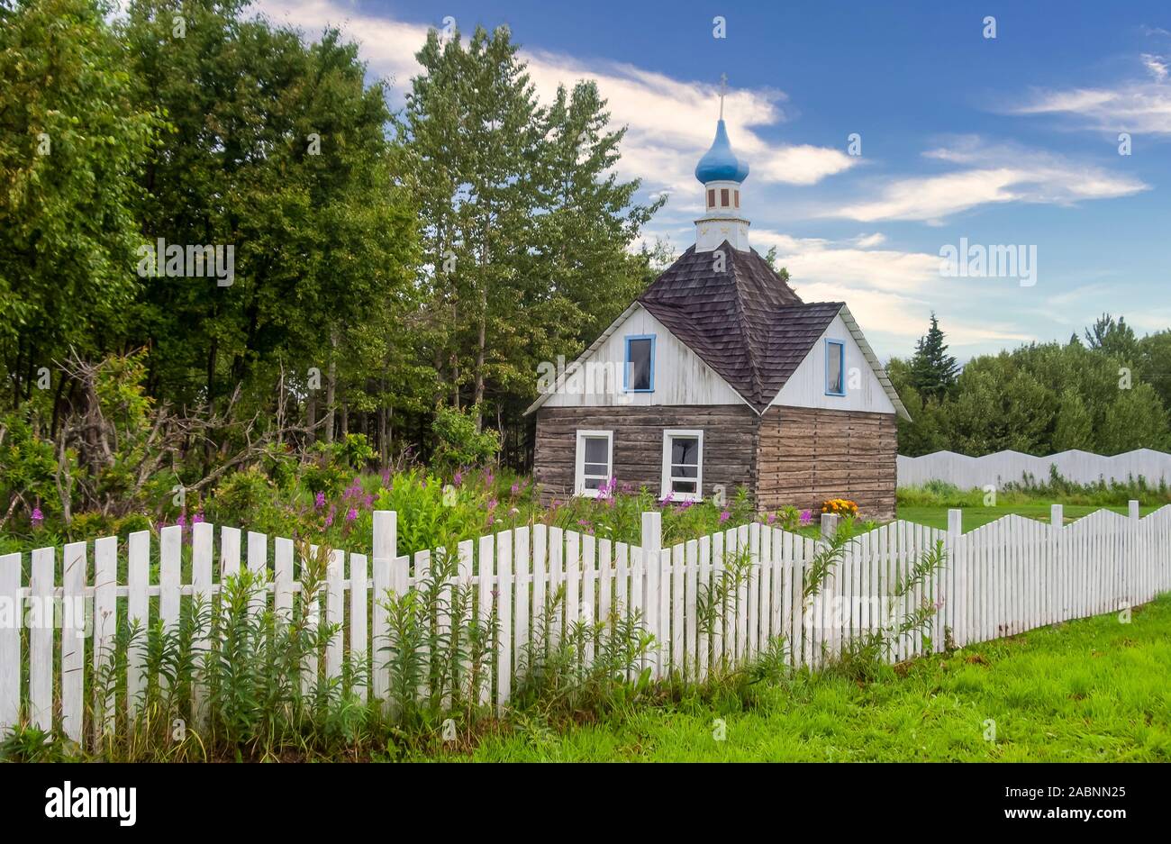 The Saint Nicholas Memorial Chapel In Old Town Kenai, Alaska, USA Stock ...