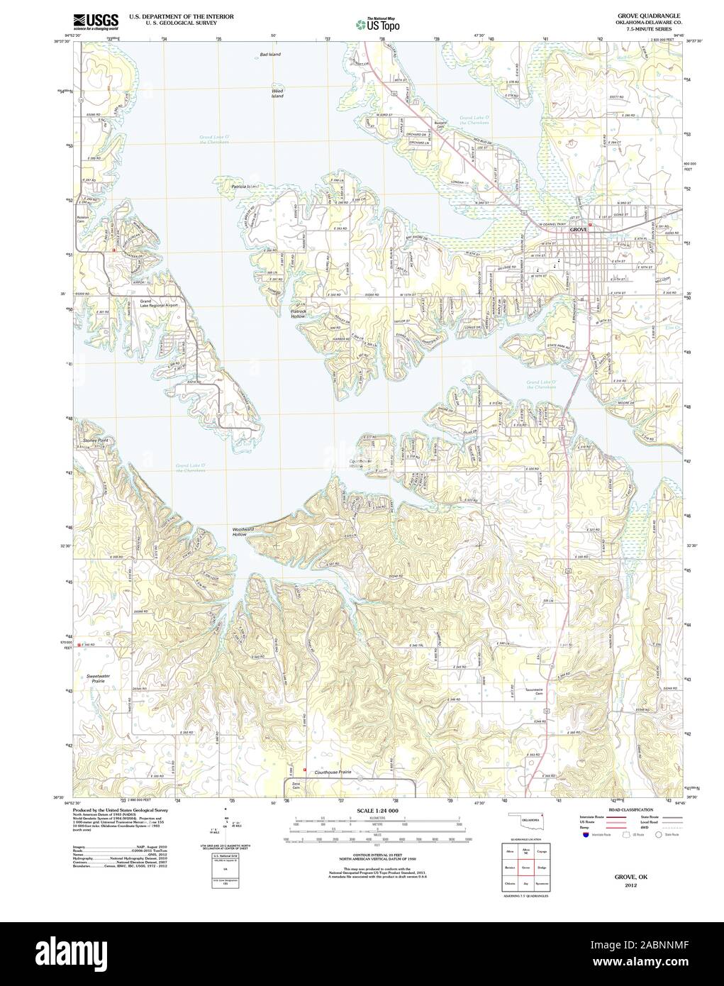 Grove oklahoma map hi-res stock photography and images - Alamy
