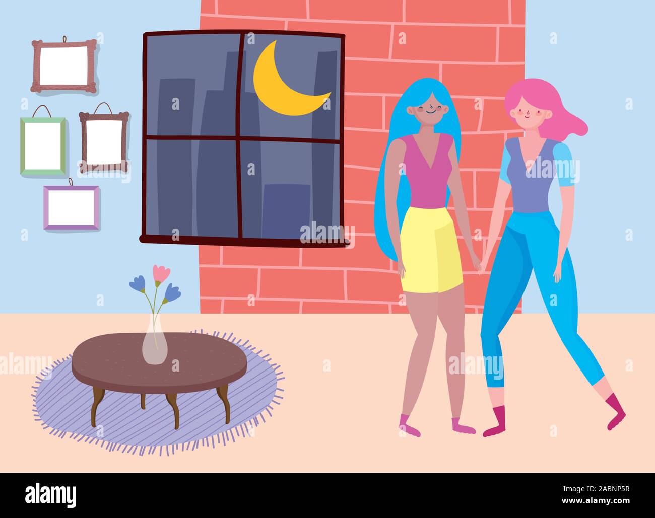 Woman cartoon in home room design, Girl female person people human and ...