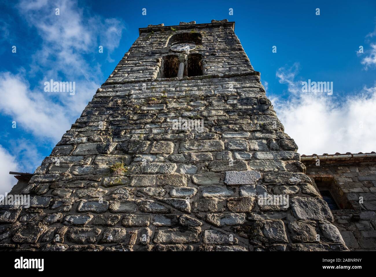 The old village of Pontito with the church of SS. Andrea and Lucia ...