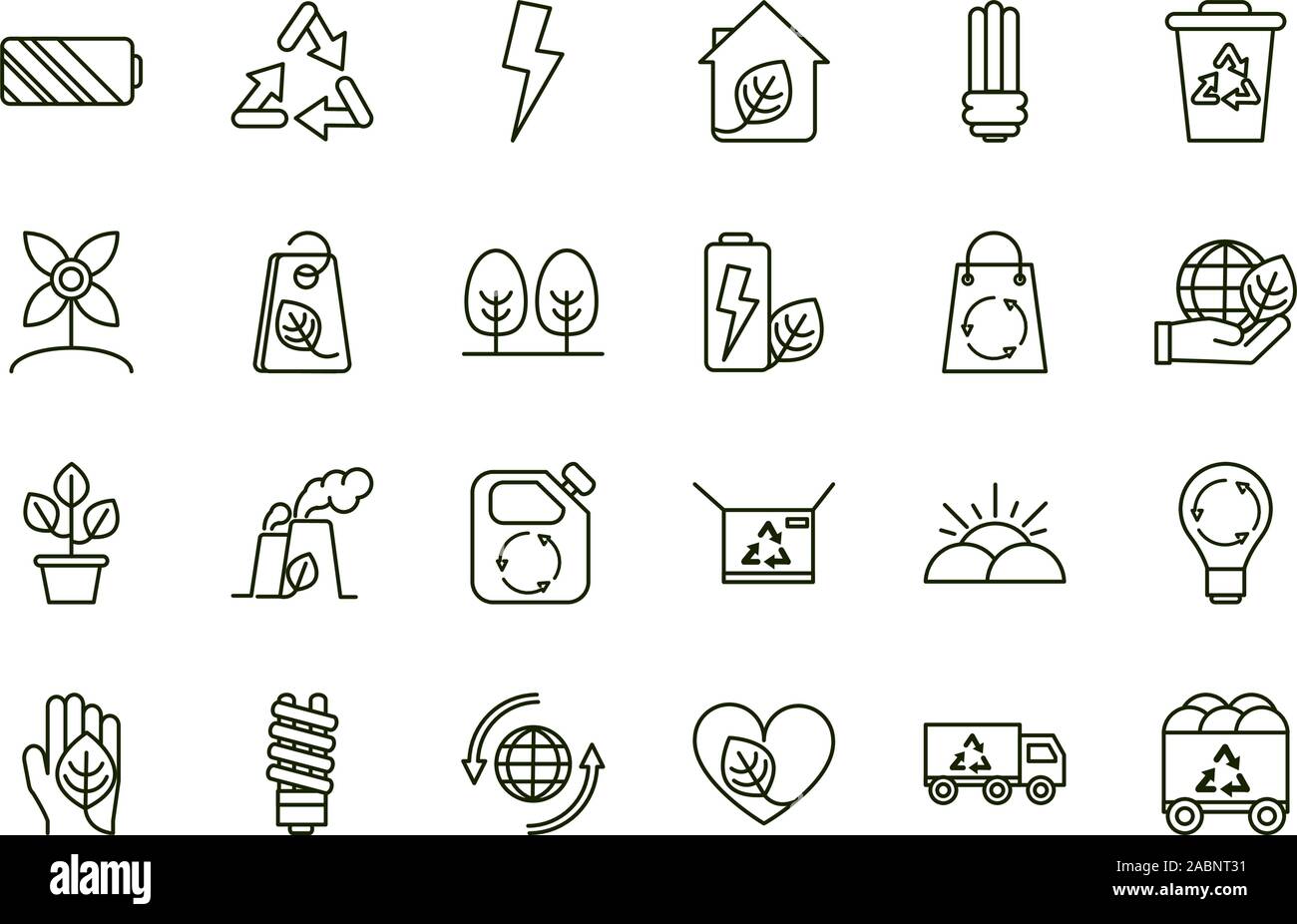 environment ecology icons collection line vector illustration Stock ...