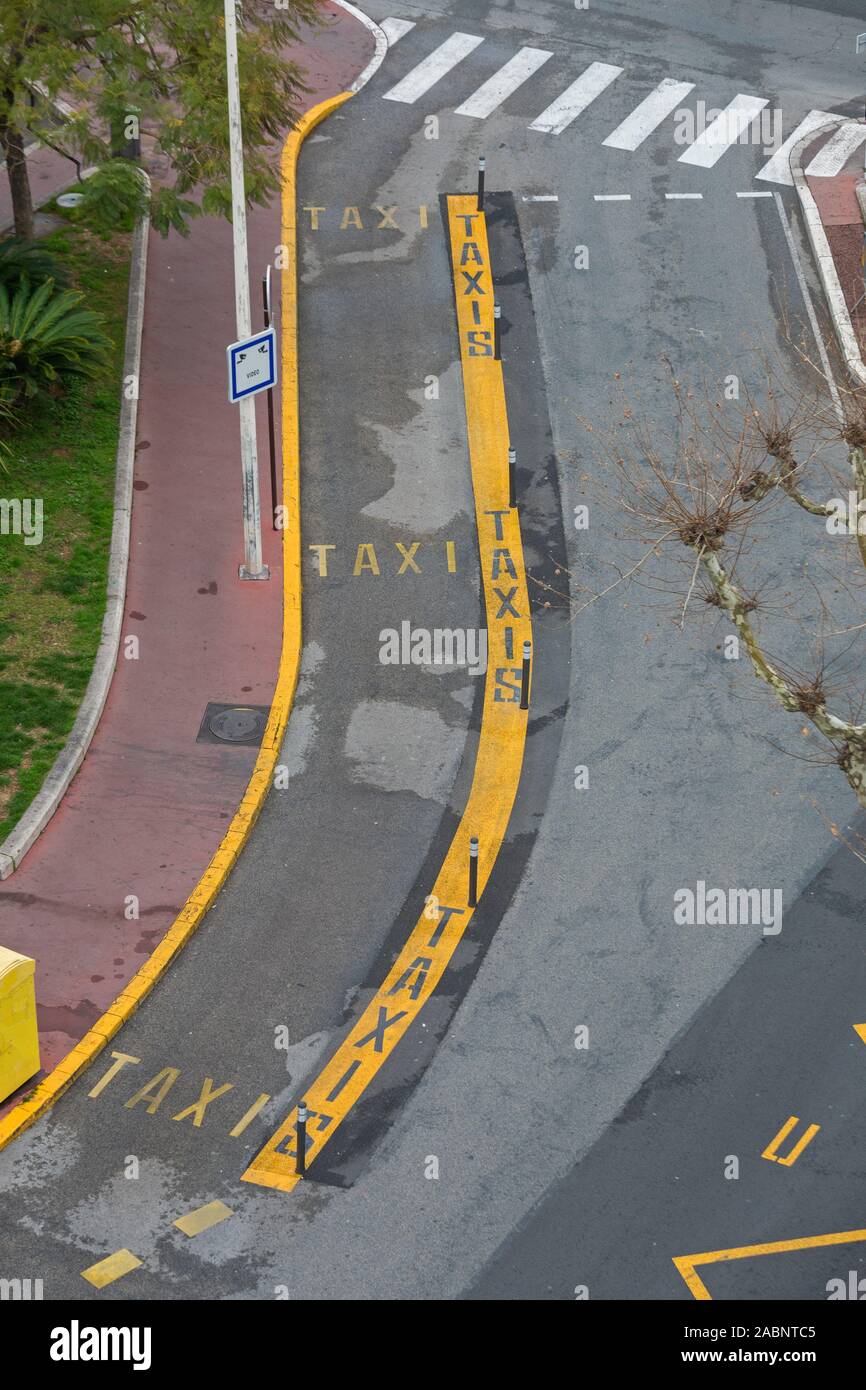 Empty Taxi Parking Lane in France Aerial Stock Photo - Alamy