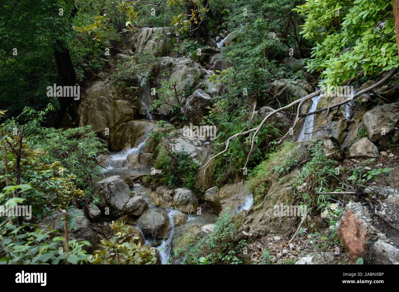 Small waterfall under the famous neer garh Waterfall, Rishikesh ...