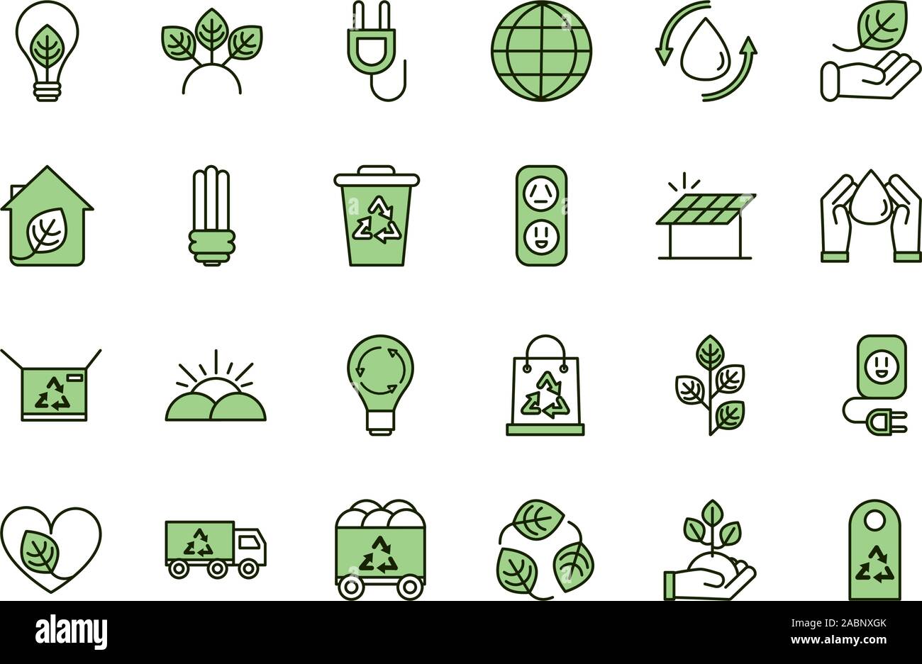 environment ecology icons collection line and fill vector illustration ...