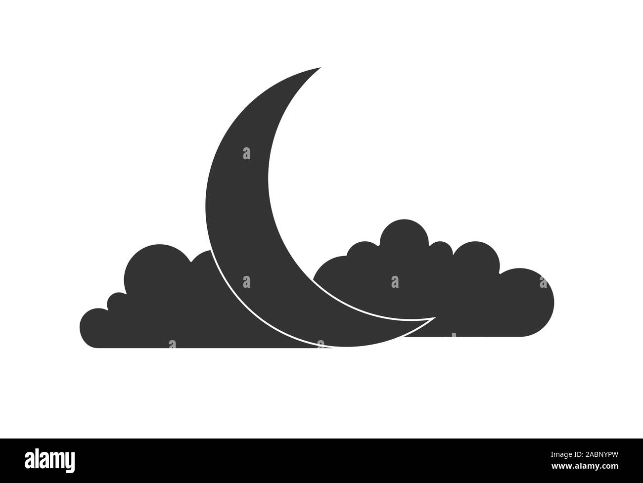 quarter moon in the sky, flat design. Simple flat design Stock Vector ...