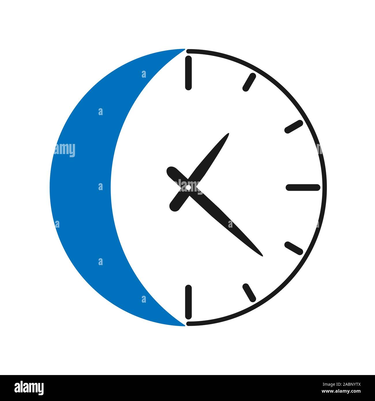 Night clock icon.Flat icon for mobile and web design.. Simple flat ...