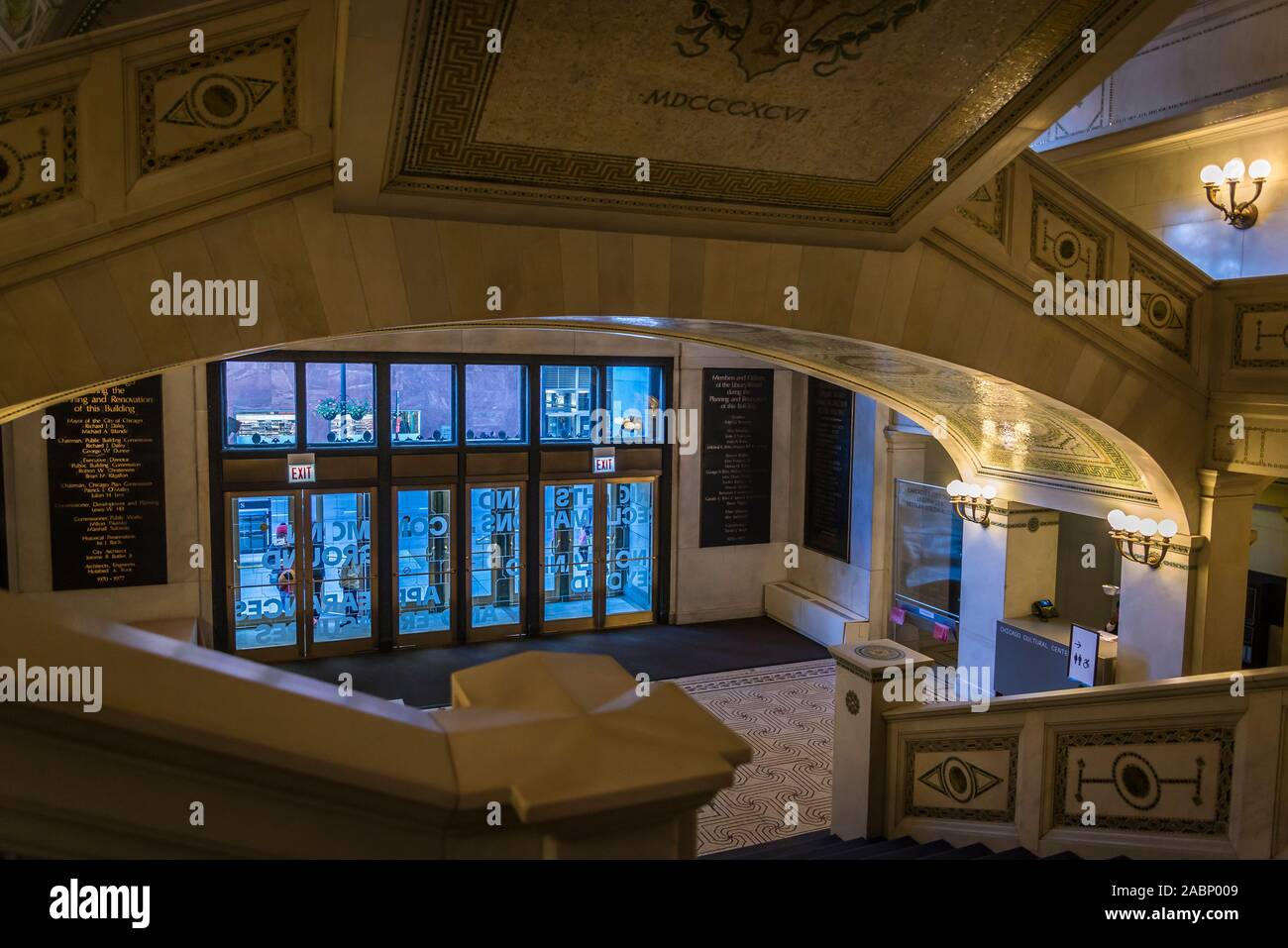 Chicago Cultural Center, a landmark building opened in 1897, Chicago ...