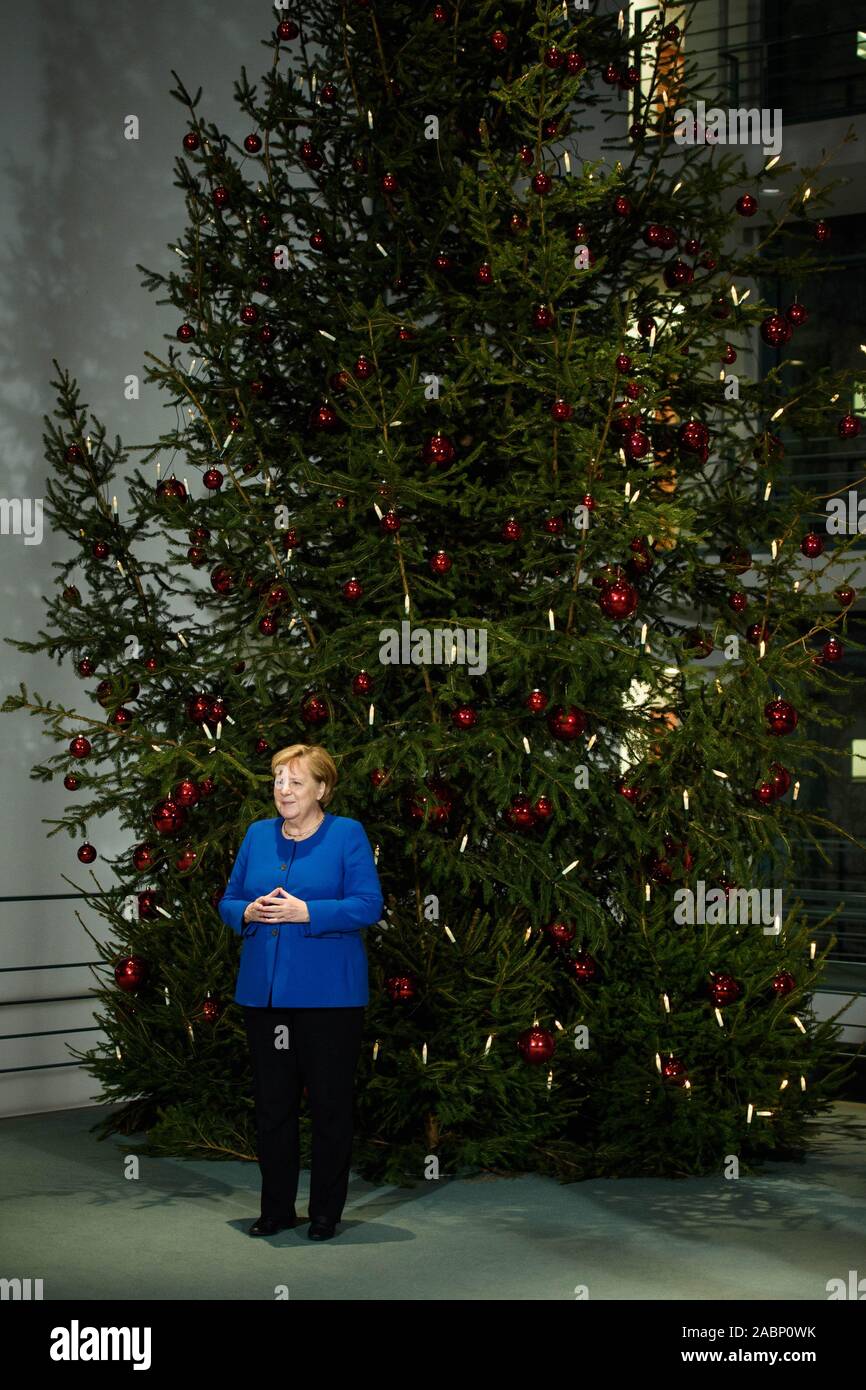 Berlin, Germany. 28th Nov, 2019. Chancellor Angela Merkel (CDU) is ...