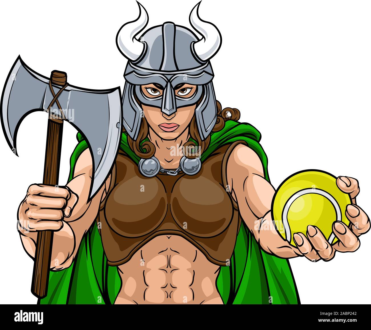 Viking Female Gladiator Tennis Warrior Woman Stock Vector Image & Art ...