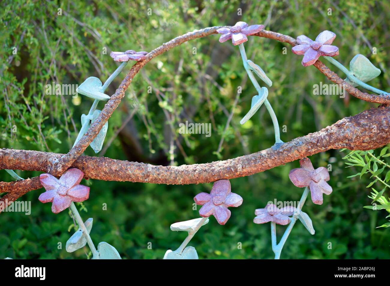 Steel Vines and flowers in the Garden Stock Photo - Alamy