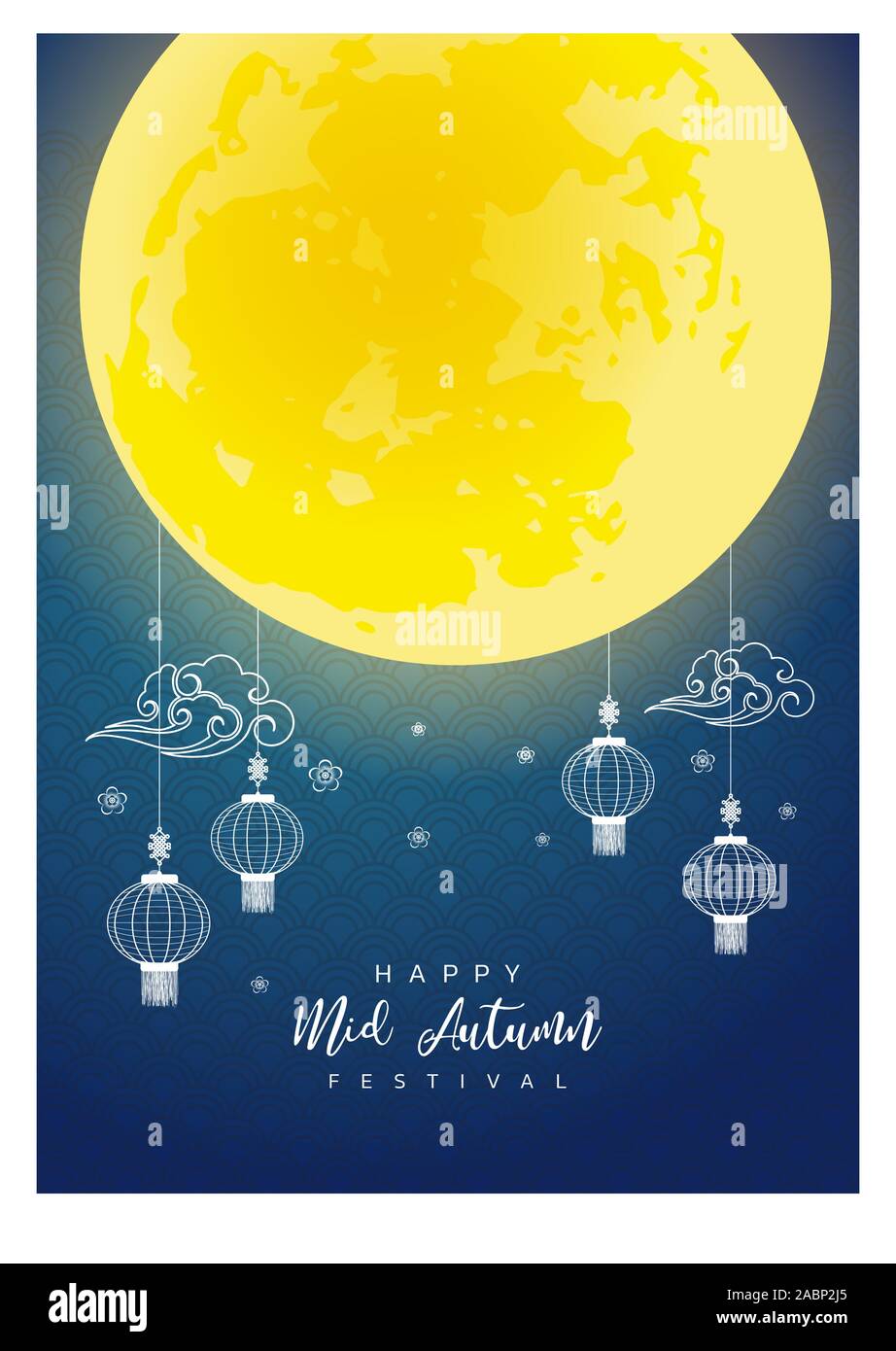 Chinese mid autumn festival background. The Chinese character " Zhong ...
