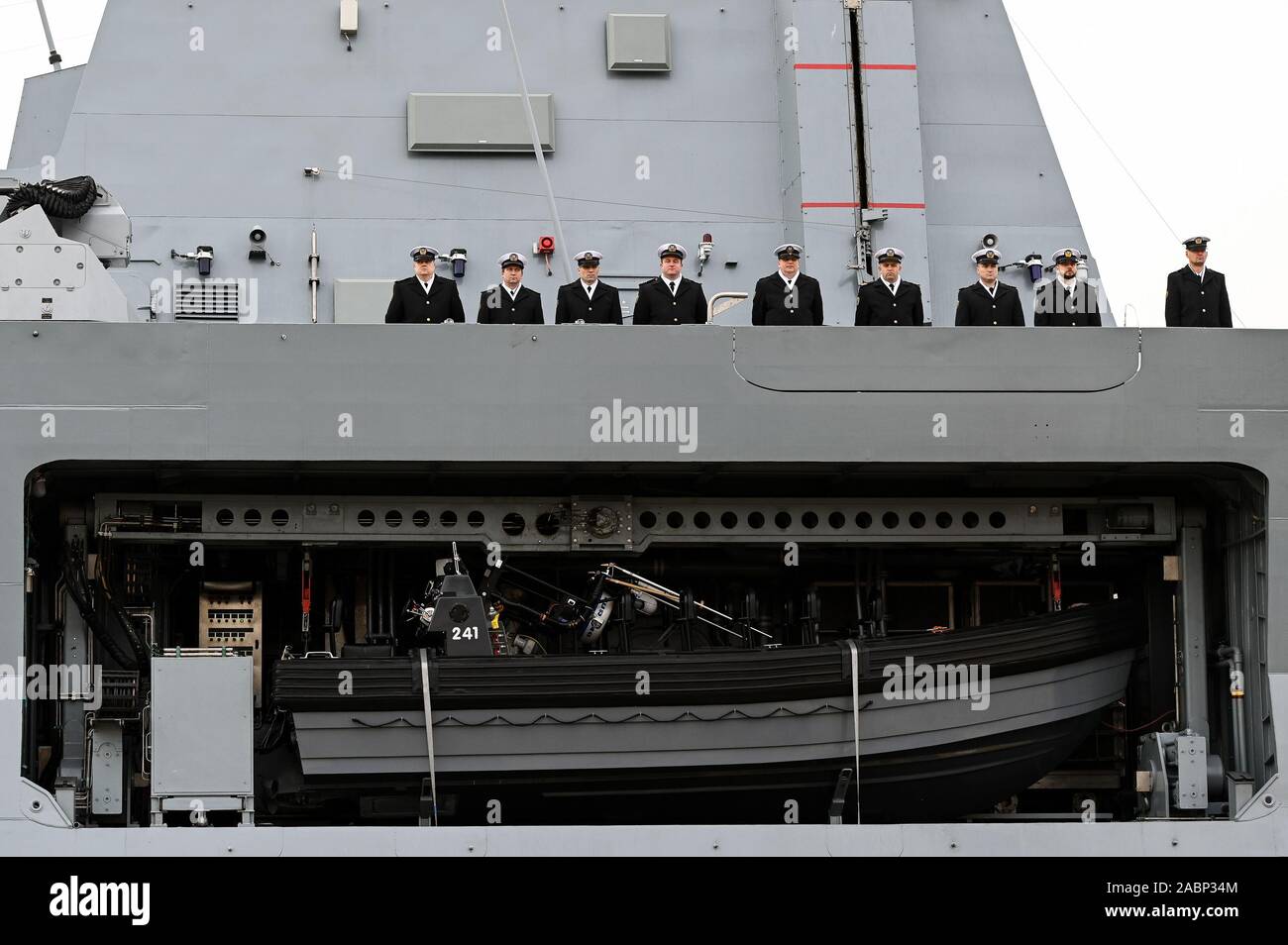 Polish Navy officers are seen on the ORP Slazak ship during the 101st ...