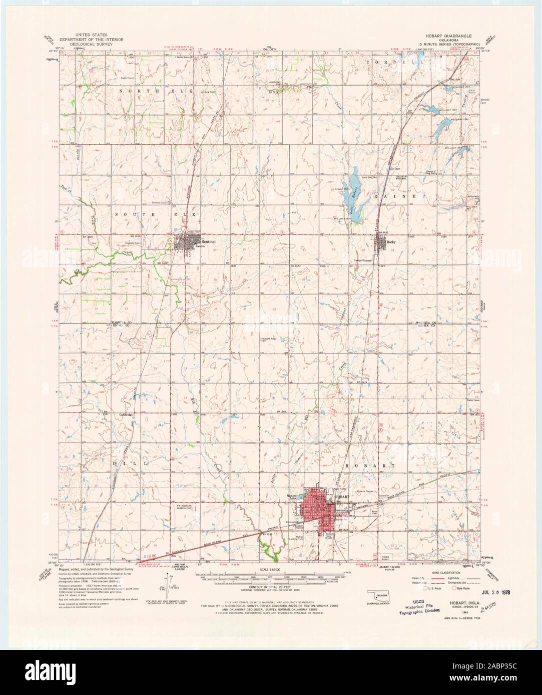 Map of hobart oklahoma hi-res stock photography and images - Alamy