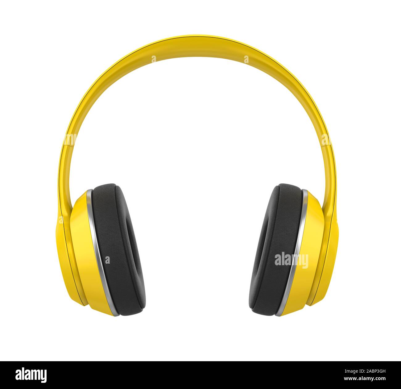 Yellow Headphones Isolated Stock Photo - Alamy