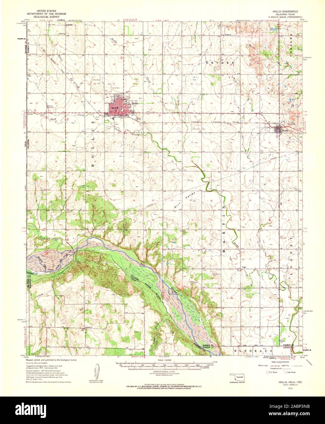 Map of hollis oklahoma hi-res stock photography and images - Alamy