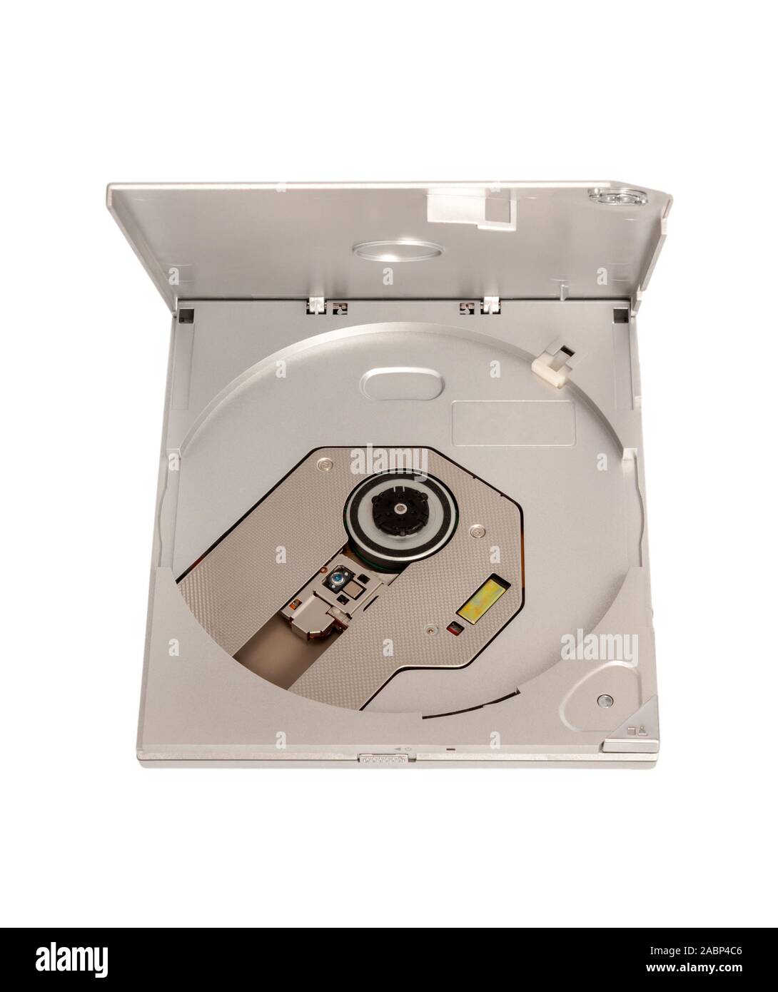 Portable external slim CD DVD drive isolated on white background Stock ...