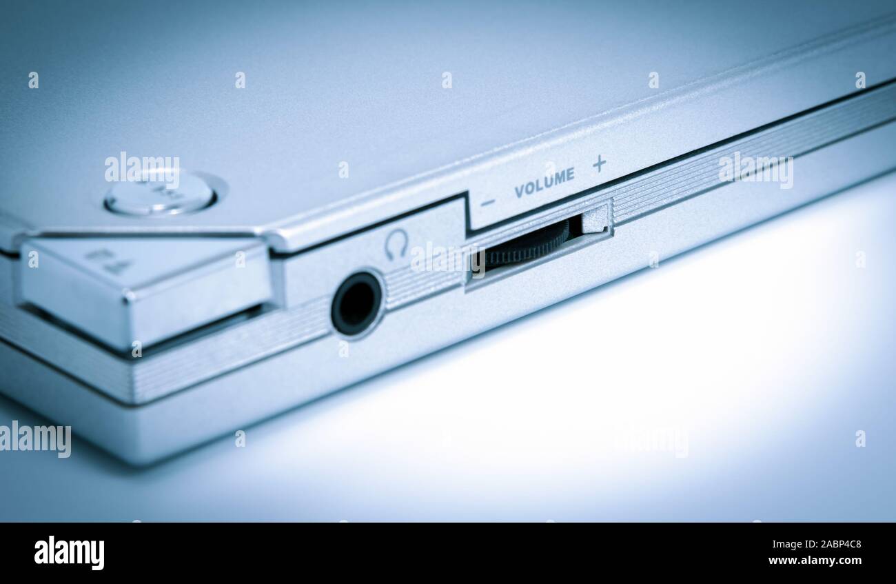 Close-up of the control in cd dvd player, with focus on volume Stock ...