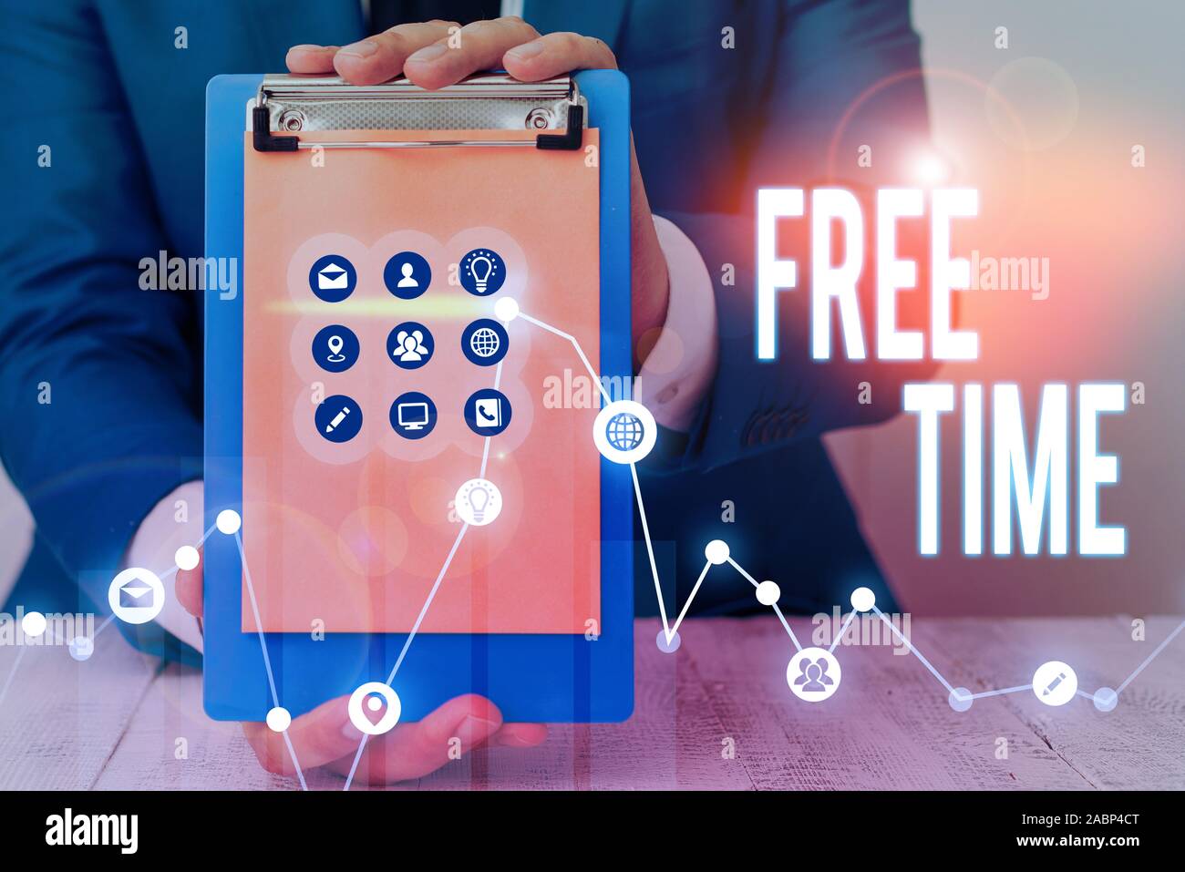 Writing note showing Free Time. Business concept for time available for ...