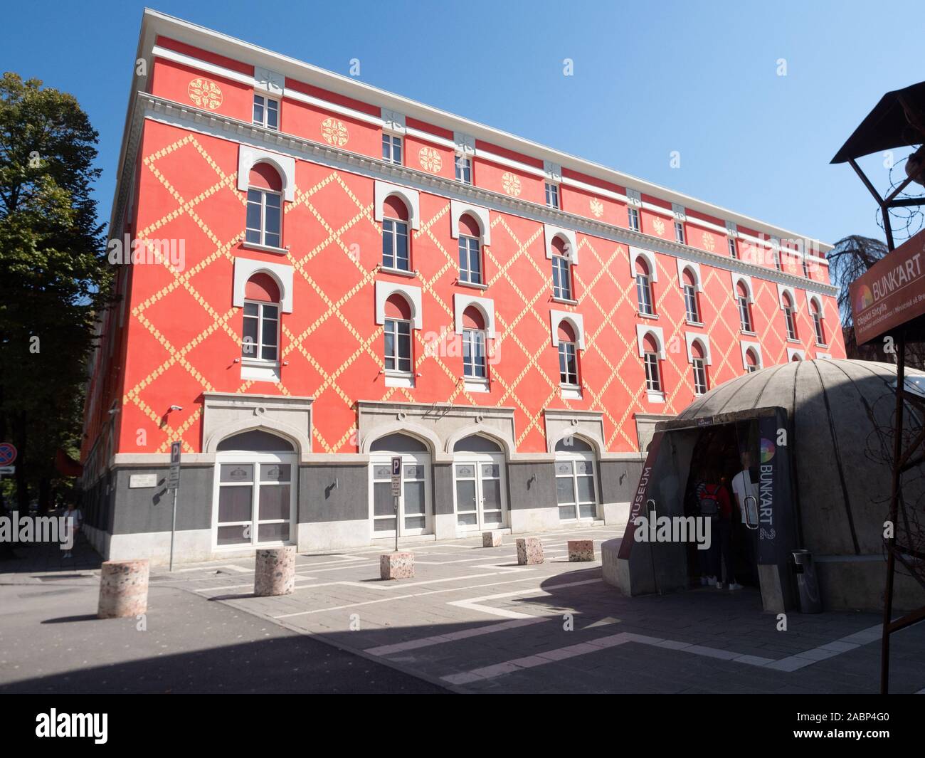 Tirana, Albania - September 29, 2019: Dome of concrete bunker entrance ...