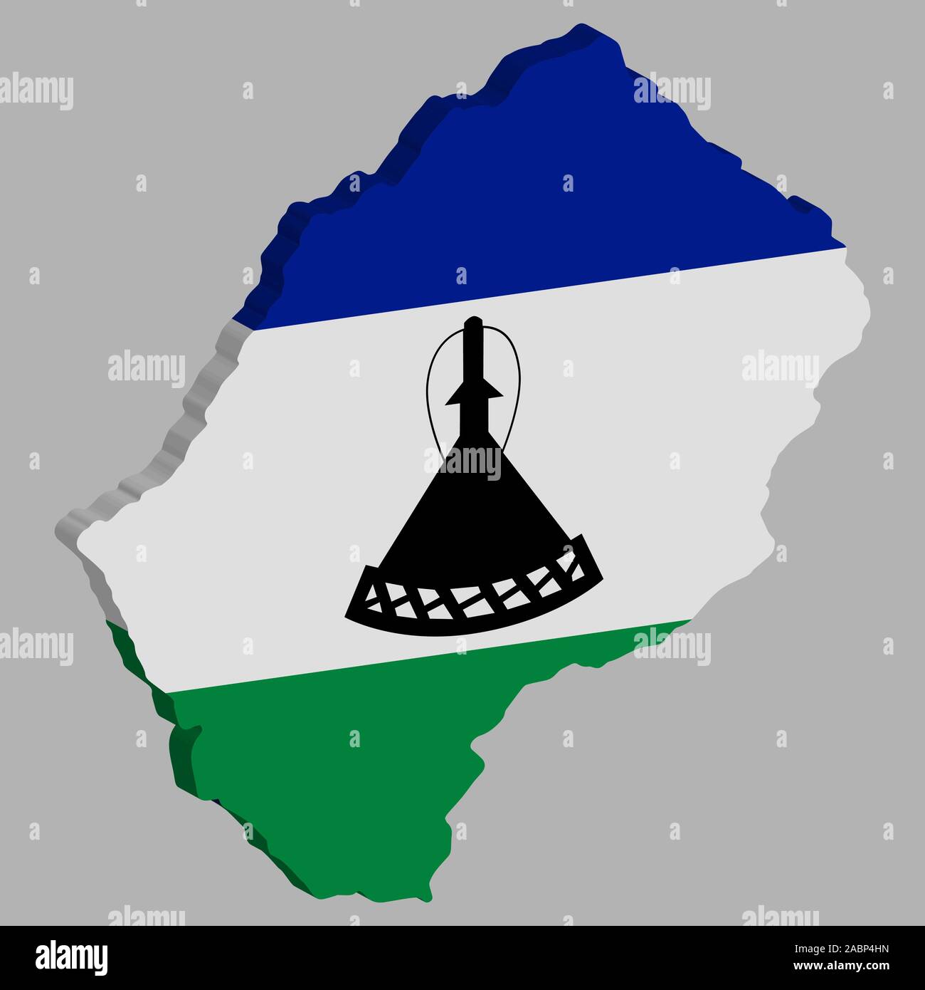 3D Map Lesotho Flag Vector illustration Eps 10 Stock Vector Image & Art ...