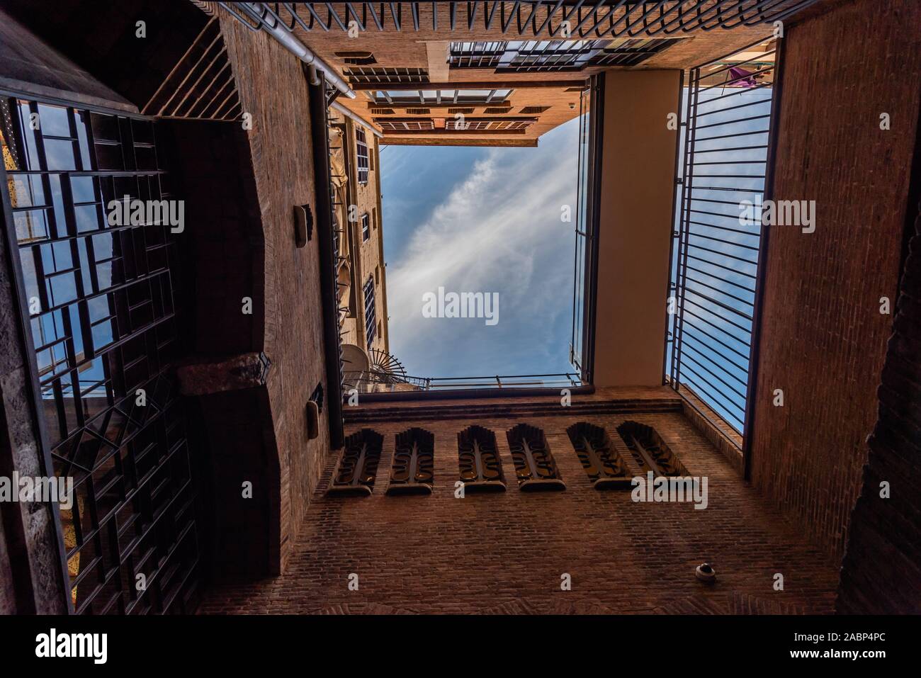Beautiful Barcelona inner courtyard vista, Catalonia Stock Photo - Alamy