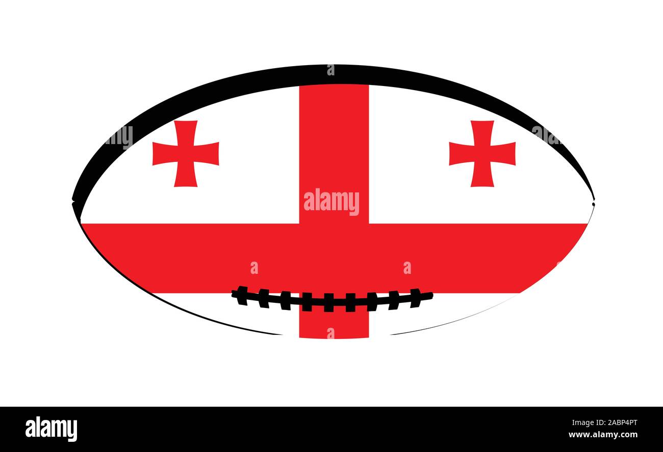 Flag of Georgia inset into a typical rugby ball oval Stock Vector Image ...