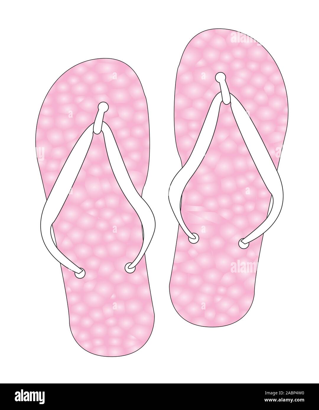 Pink and white flip flop shoe silhouette on a white background Stock ...