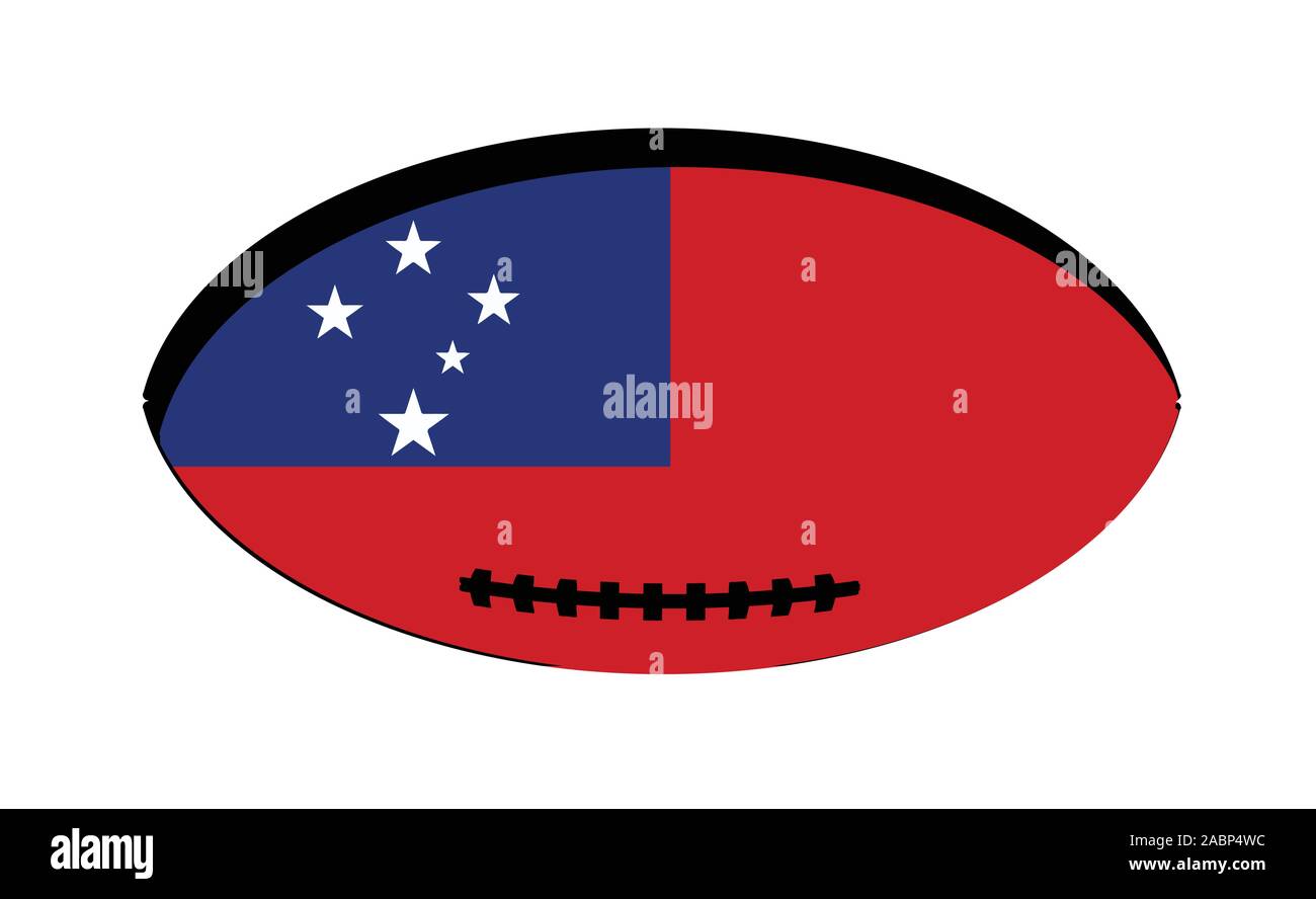 Flag of Samoa inset into a typical rugby ball oval Stock Vector Image ...