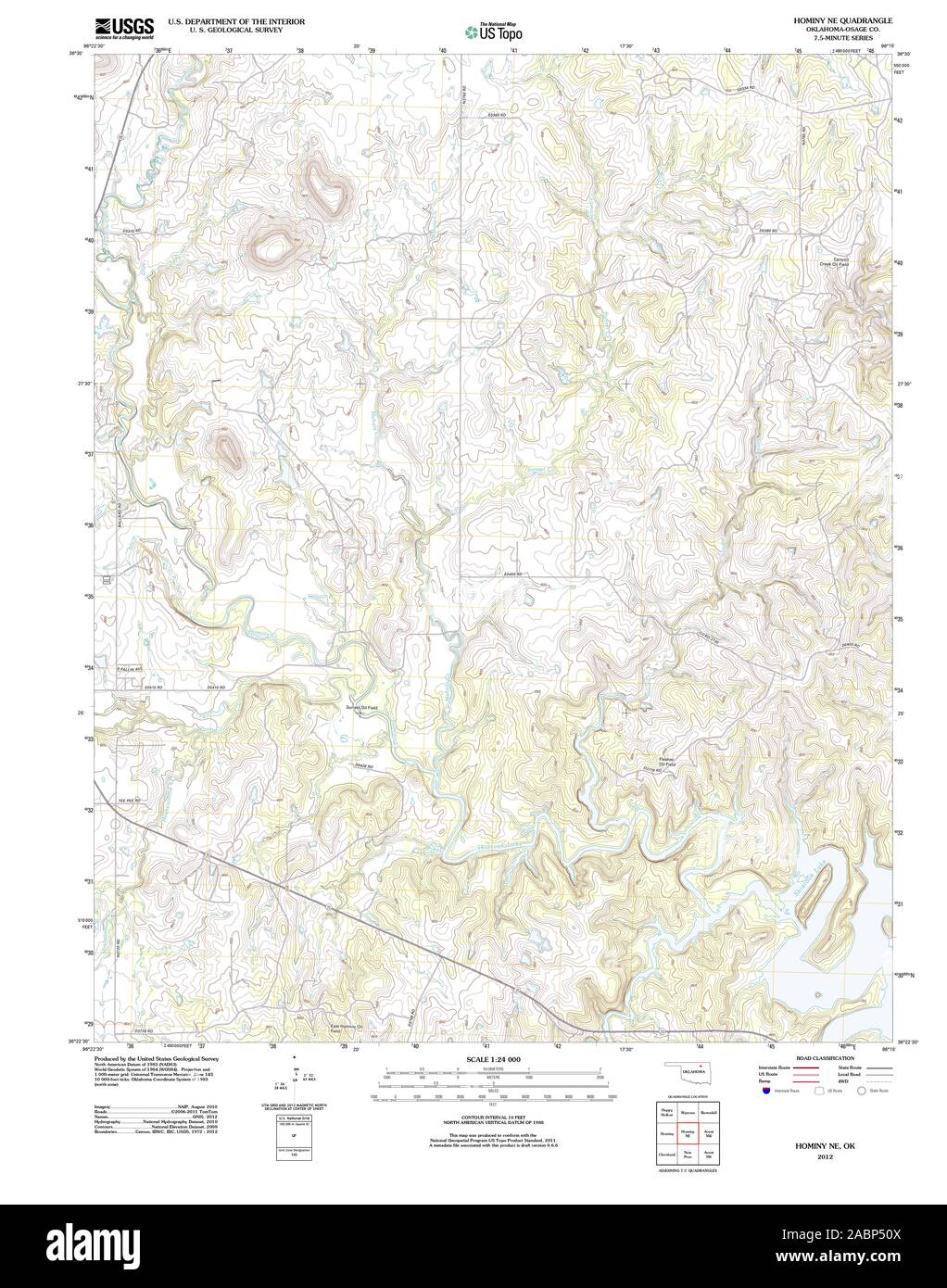Map of hominy oklahoma Cut Out Stock Images & Pictures - Alamy