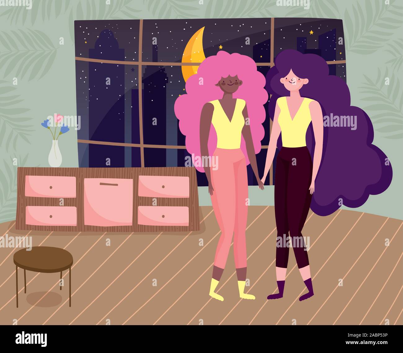 Woman cartoon in home room design, Girl female person people human and ...