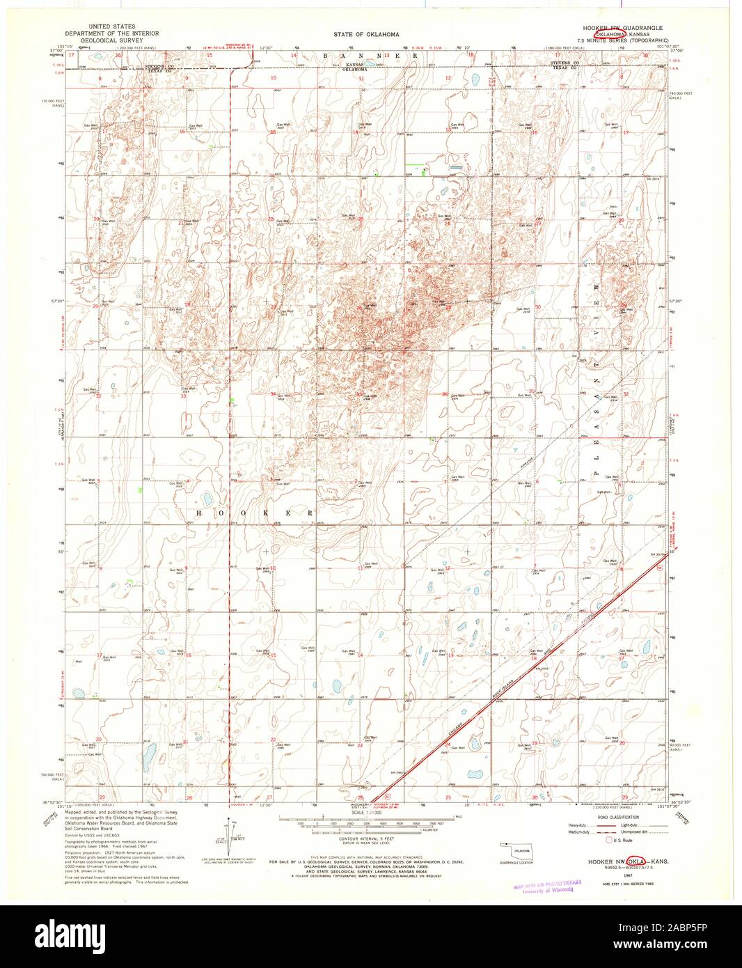 Map of hooker oklahoma hi-res stock photography and images - Alamy