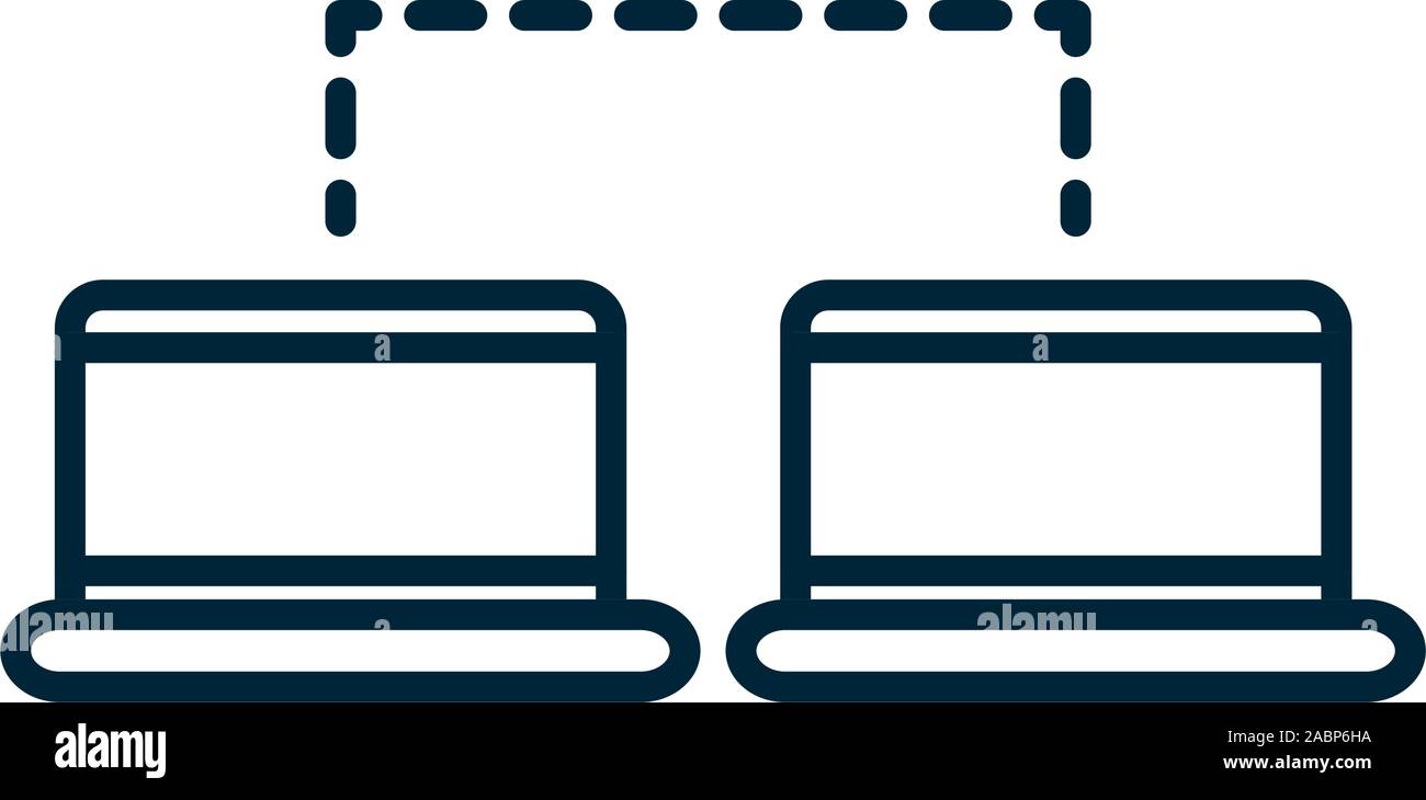 laptop connection data internet of things line icon vector illustration ...