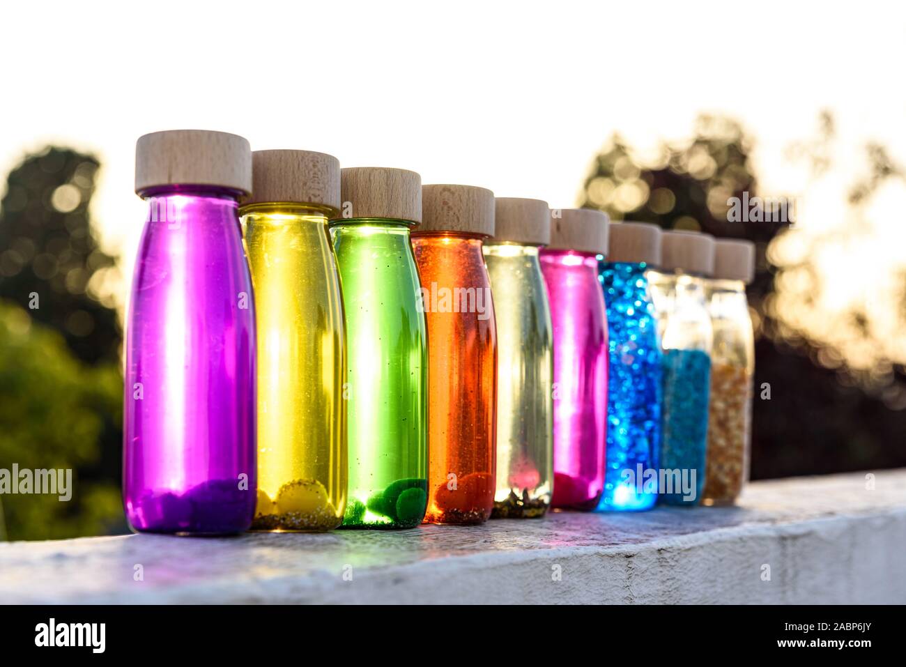 Group of bottles of calm anti stress, therapy to control stress and ...