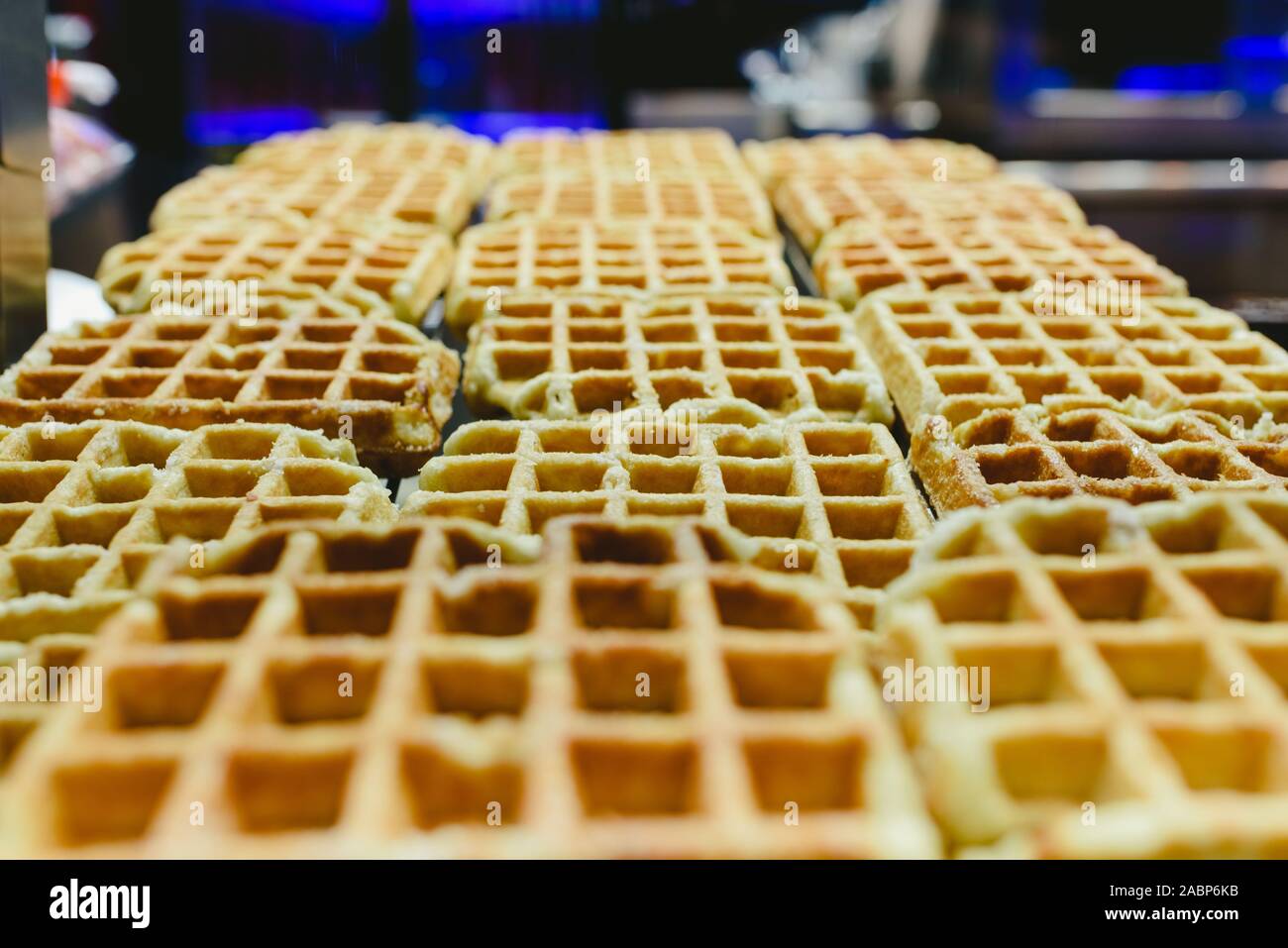 Belgian waffles without toppings Stock Photo - Alamy