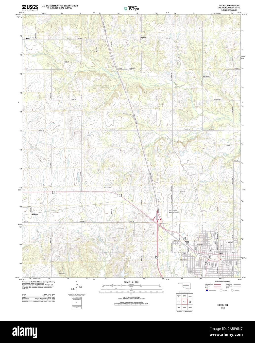 Map of hugo oklahoma hi-res stock photography and images - Alamy
