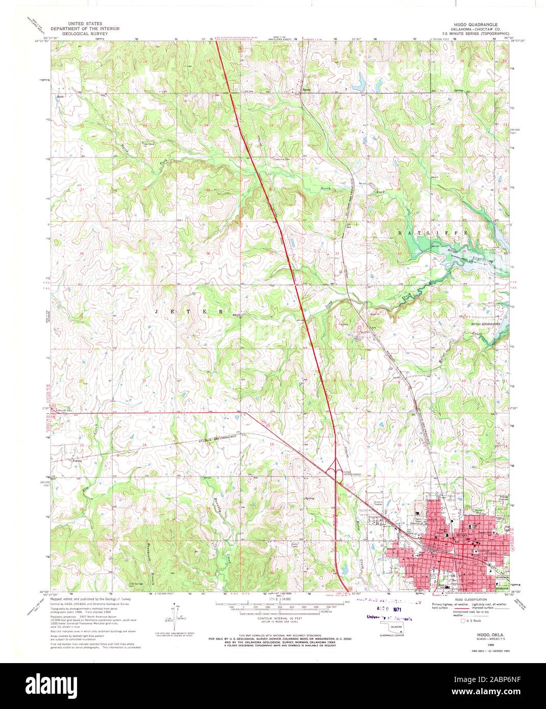 Map of hugo oklahoma Cut Out Stock Images & Pictures - Alamy
