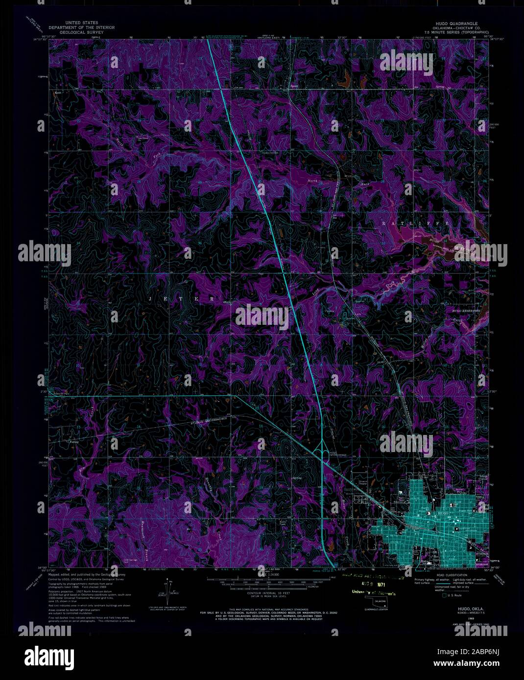 Hugo oklahoma map hi-res stock photography and images - Alamy