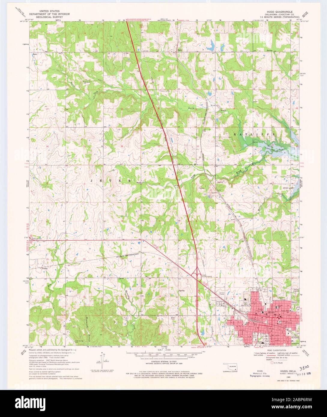 Map of hugo oklahoma hi-res stock photography and images - Alamy
