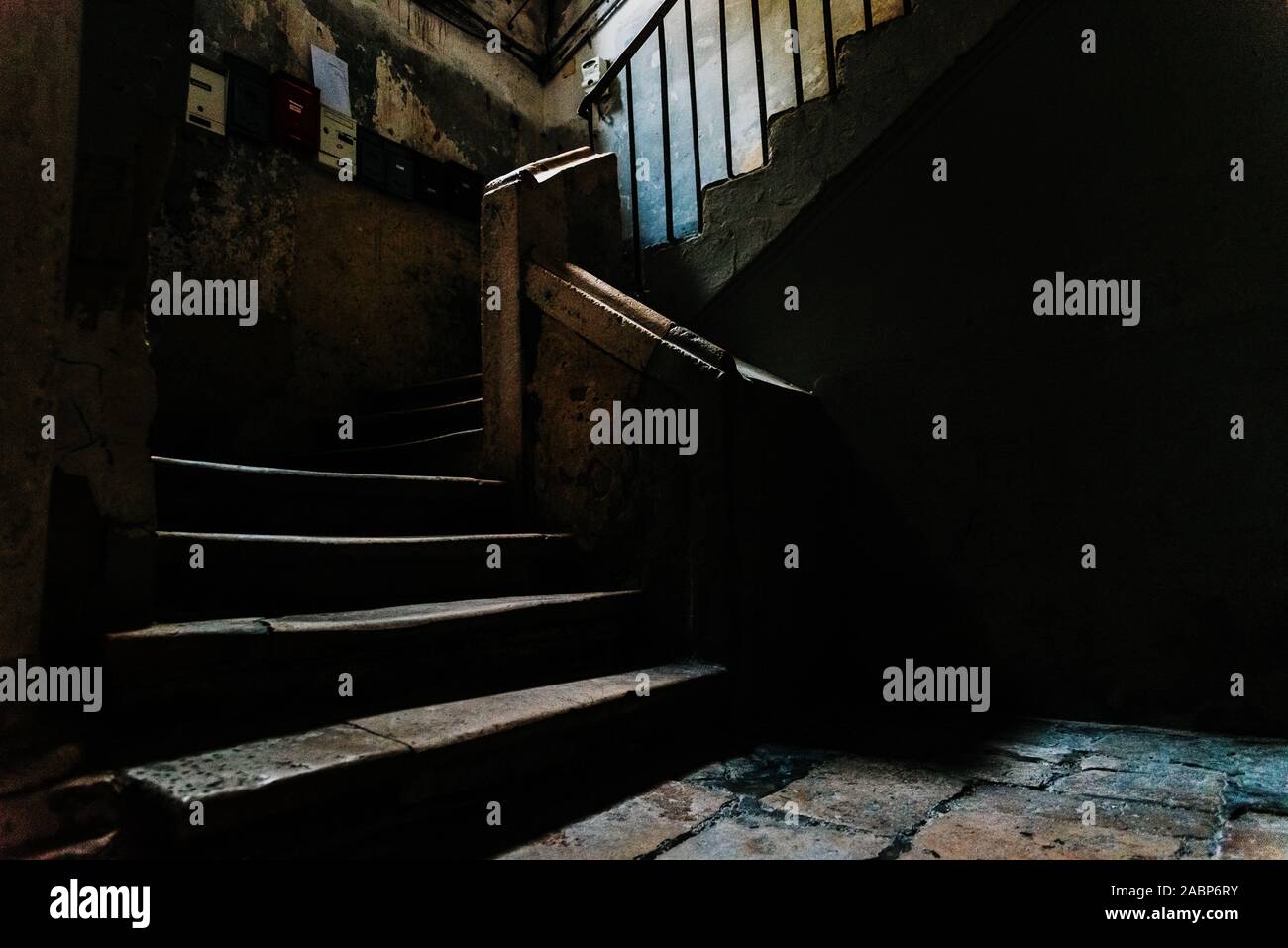 Scary dark stone steps hi-res stock photography and images - Alamy