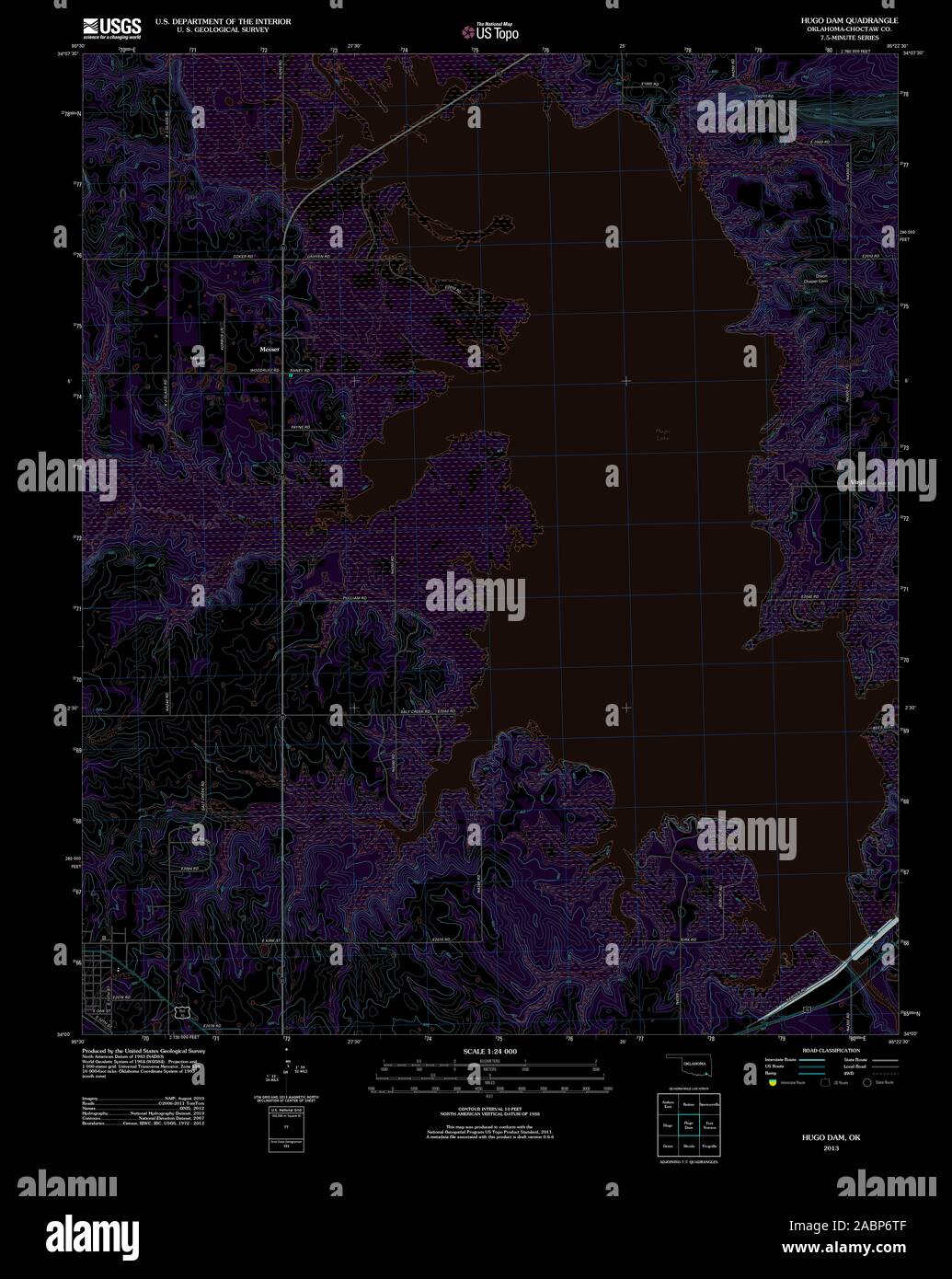 Map of hugo oklahoma hi-res stock photography and images - Alamy