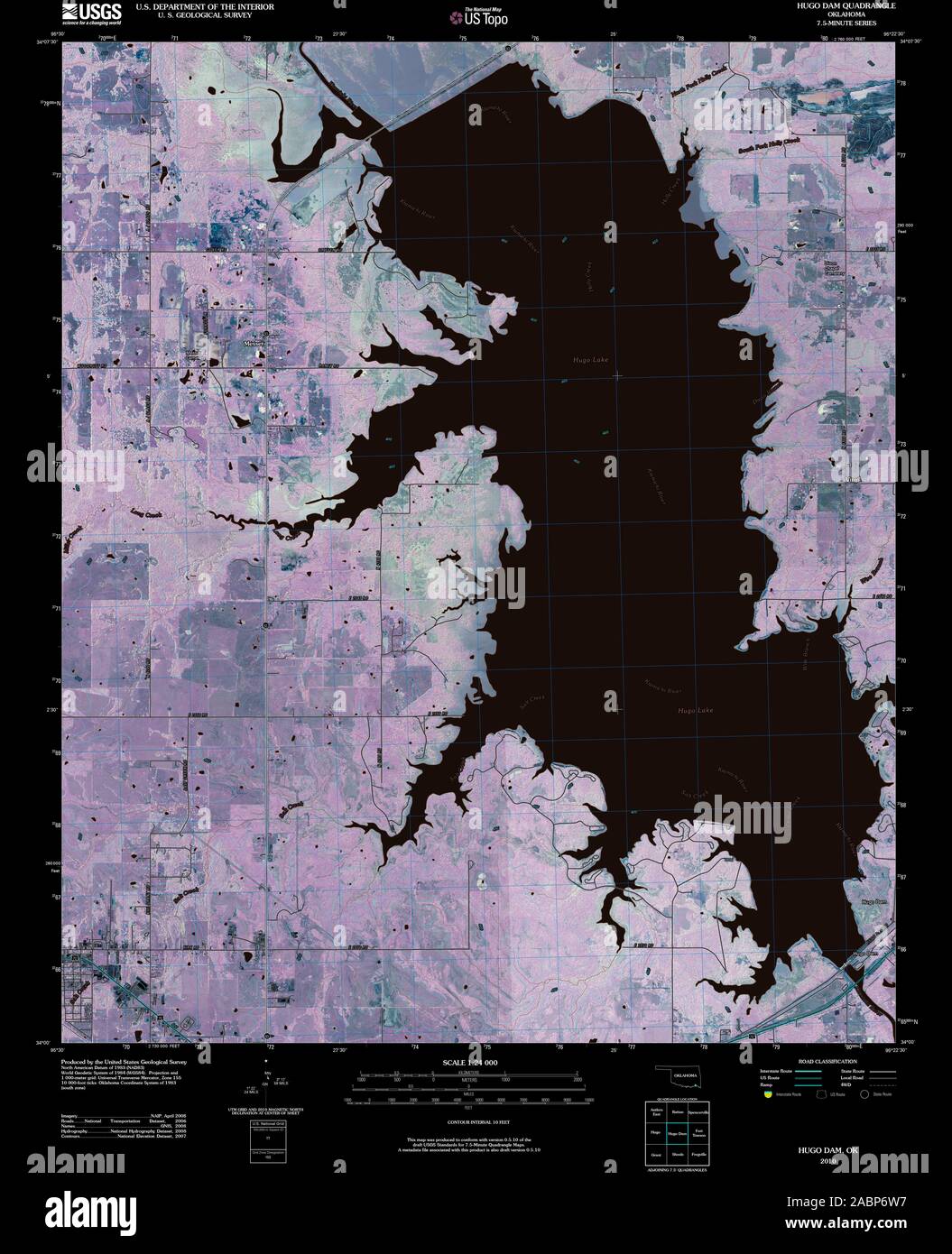 Hugo oklahoma map hi-res stock photography and images - Alamy