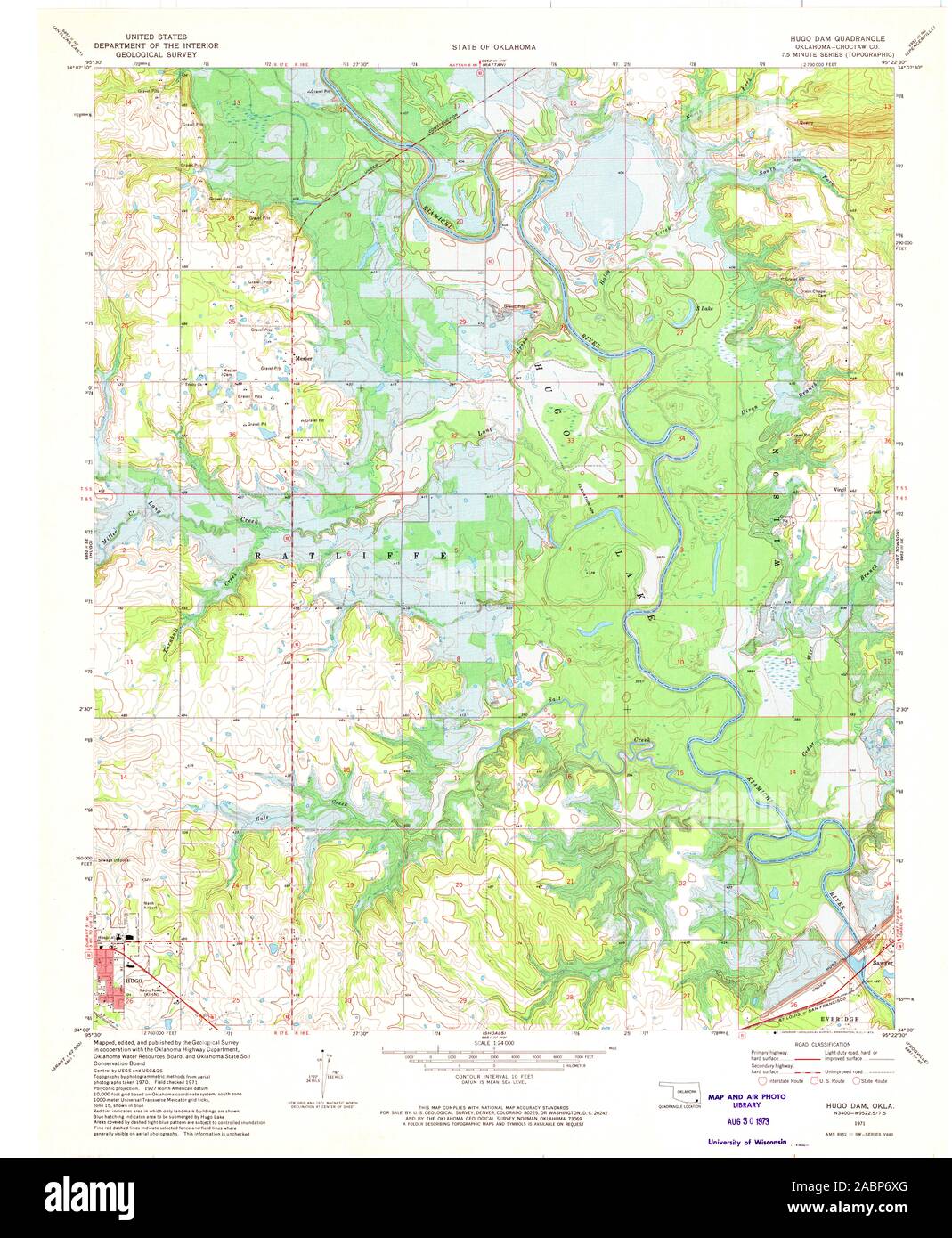 Hugo oklahoma map Cut Out Stock Images & Pictures - Alamy