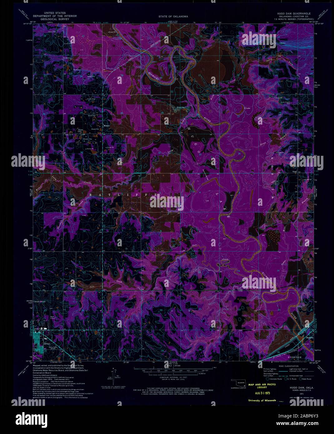 Hugo oklahoma map hi-res stock photography and images - Alamy