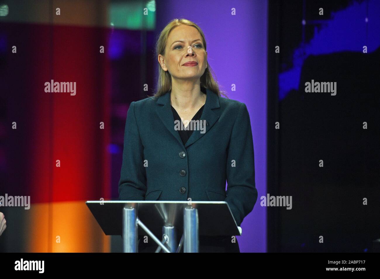 Green Party Co-Leader Sian Berry before the start of the Channel 4 News ...