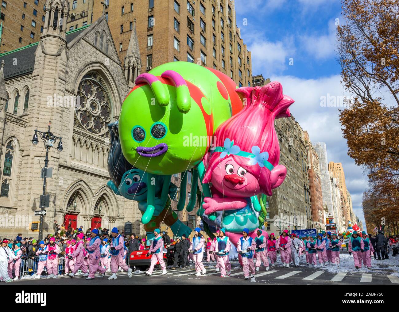 New York, USA. 28th Nov, 2019. The Trolls balloon at Central Park West ...