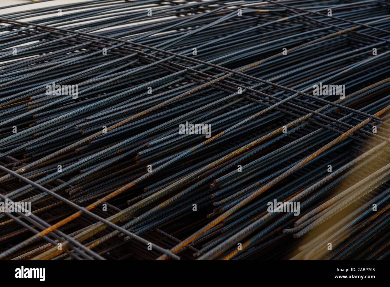 Iron framework for the construction of foundations in buildings Stock ...