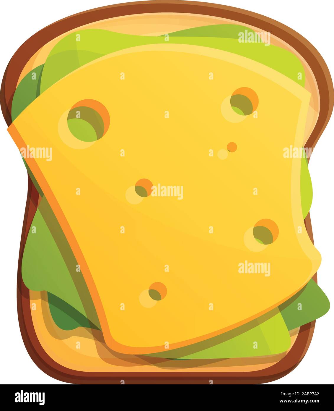 Morning toast cheese icon. Cartoon of morning toast cheese vector icon ...