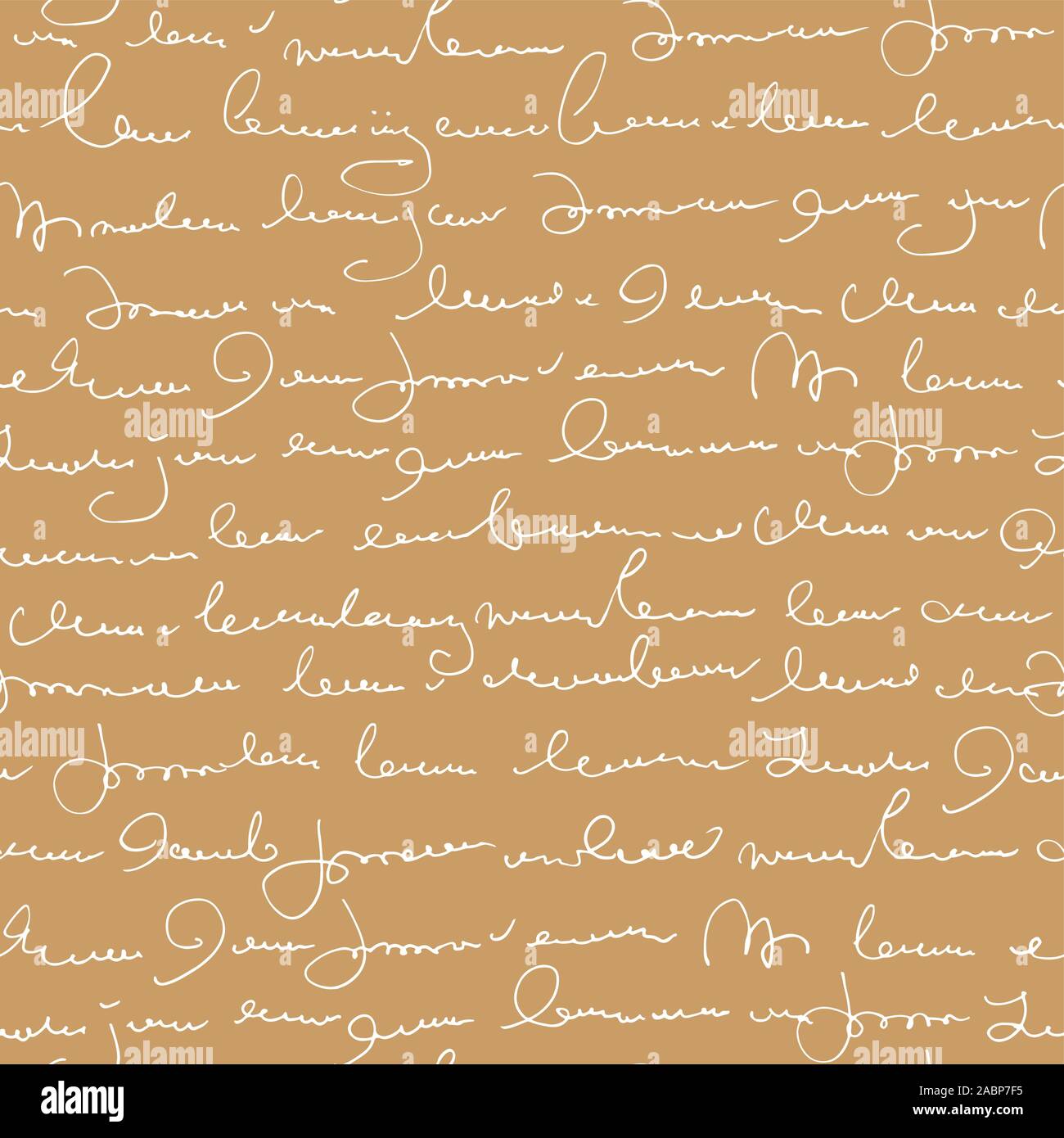 Handwritten Abstract Text Seamless Pattern Vector Monochrome Script