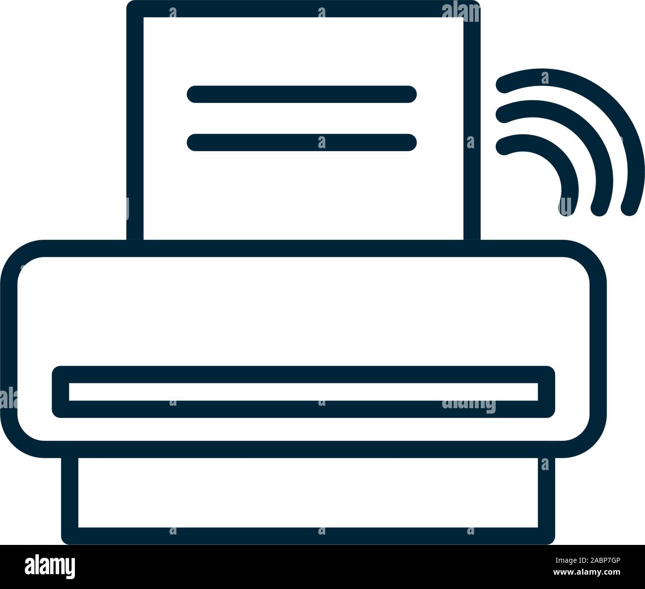 printer technology wifi internet of things line icon vector ...
